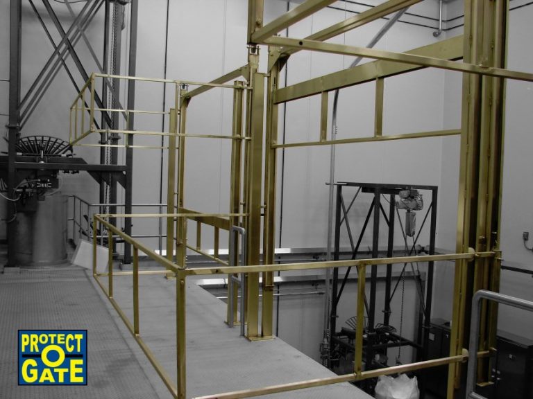 Space-saving Mezzanine Safety Gate – ‘Clear-Aisle’ Industrial Safety ...